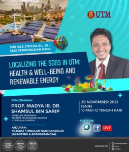 Siri ISES JTNCAA Bil. 10 – Localizing the SDGs in UTM: Health & Well ...